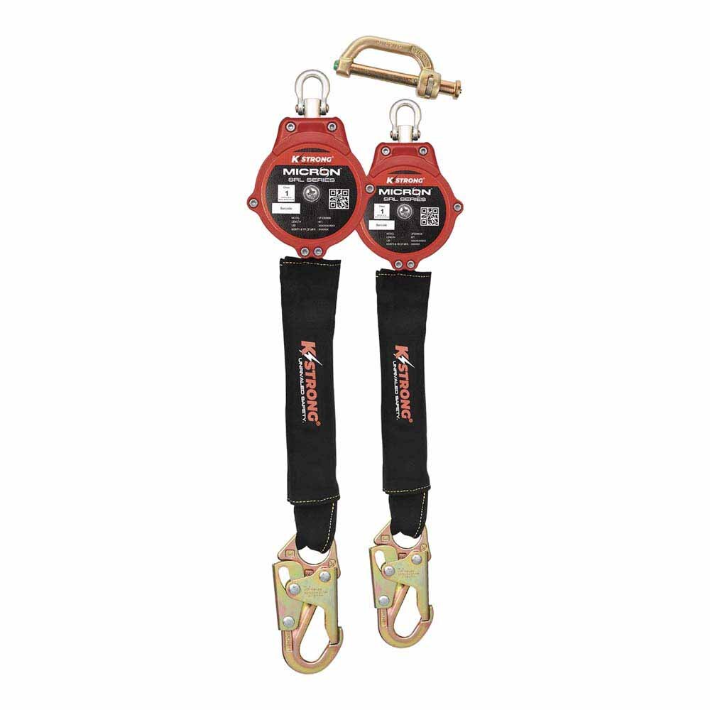 KStrong UFS350002D Dual 6 ft. SRL with Snap Hooks ANSI Dual dorsal con ...